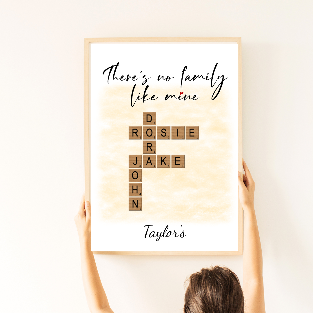 Family Crossword Name Poster NZ – All Custom