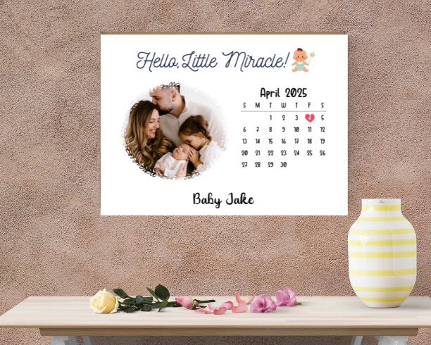 Baby Birth Calendar Poster NZ – All Custom